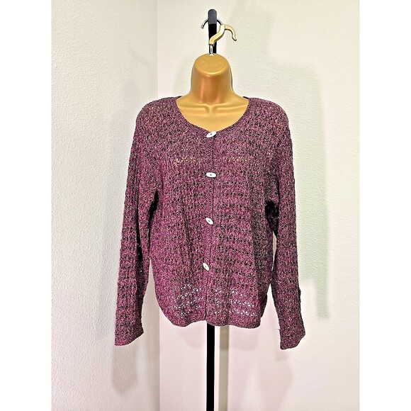 Sigrid Olsen | Sweaters | Vintage Sigrid Olsen Purple Cottage Sheer ...